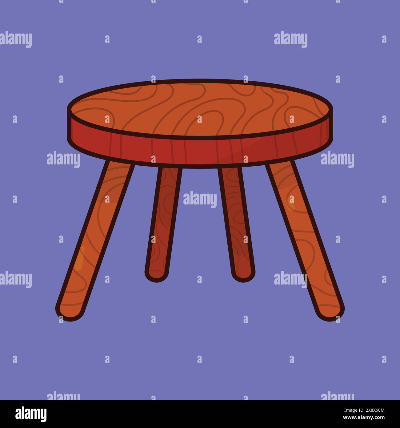 Wooden Round chair icon vector. wooden furniture illustration chair ...