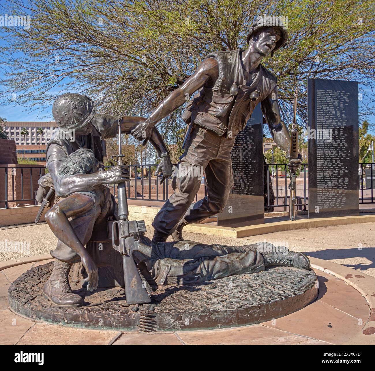 Arizona State Capitol Phoenix; Vietnam War Memorial Statue Stock Photo ...