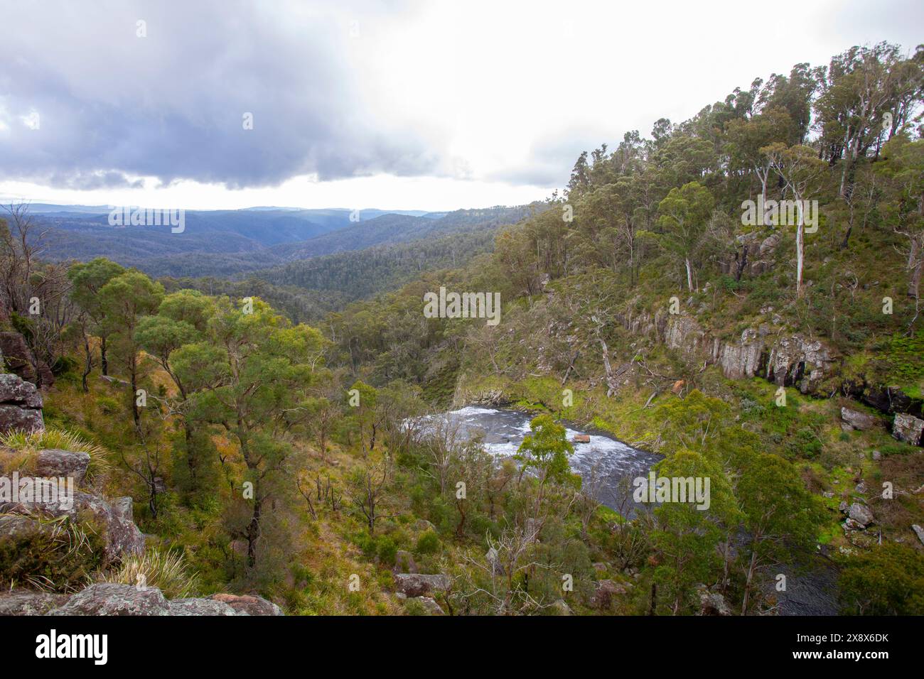 Guy Fawkes river flowing into Ebor falls waterfall in Guy Fawkes river ...