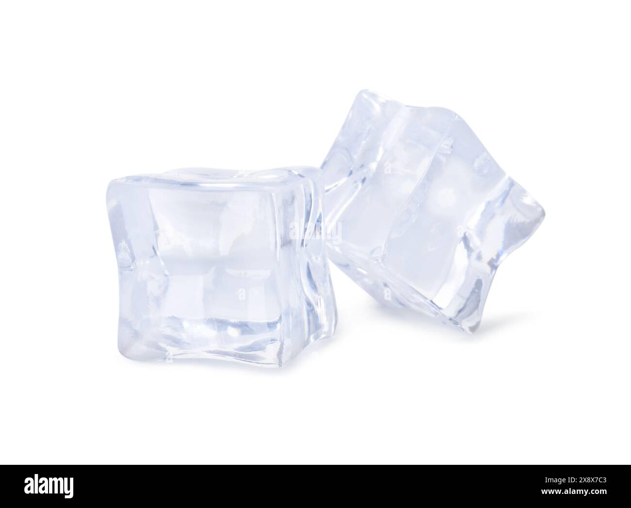 Crystal clear ice cubes isolated on white Stock Photo - Alamy