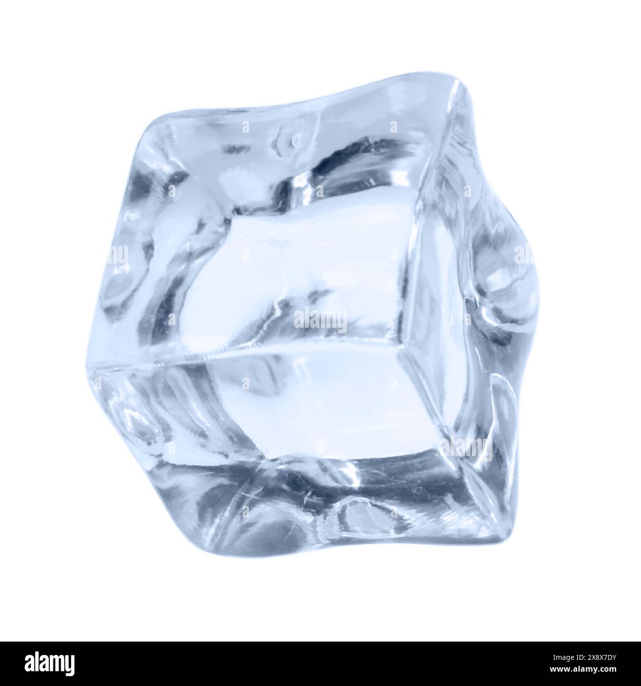 One crystal clear ice cube isolated on white Stock Photo - Alamy