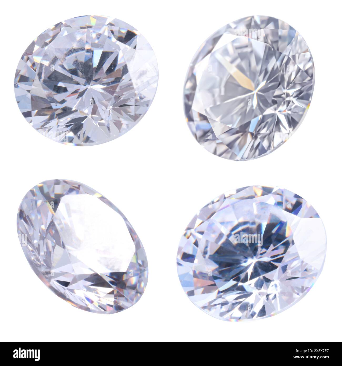 Beautiful dazzling diamonds on white background, set Stock Photo - Alamy