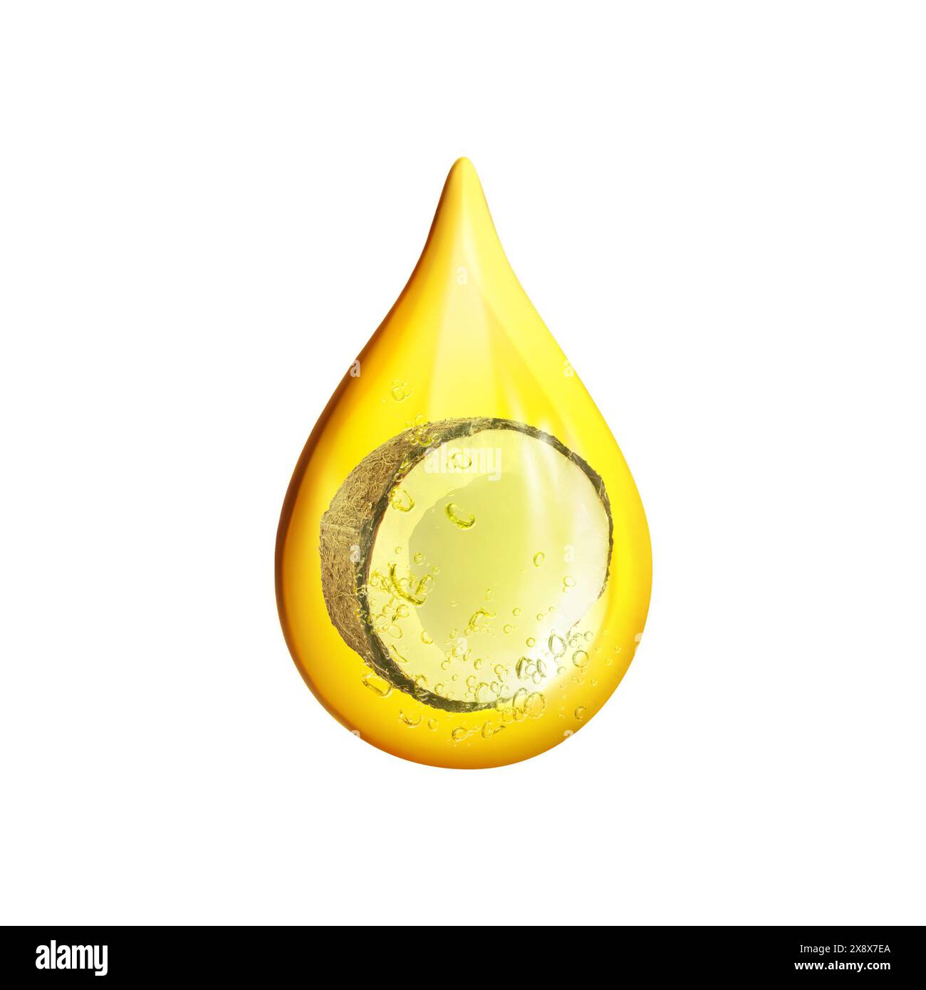 Cooking oil drop with coconut inside isolated on white Stock Photo - Alamy