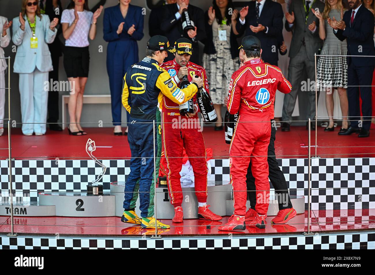 Monaco, Monaco, Monaco. 26th May, 2024. CHARLES LECLERC (Scuderia Ferrari) and CARLOS SAINZ ...