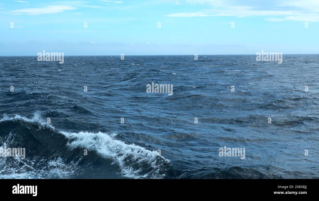 Waves from floating sea vessel. Clip. Beautiful moving waves from ...