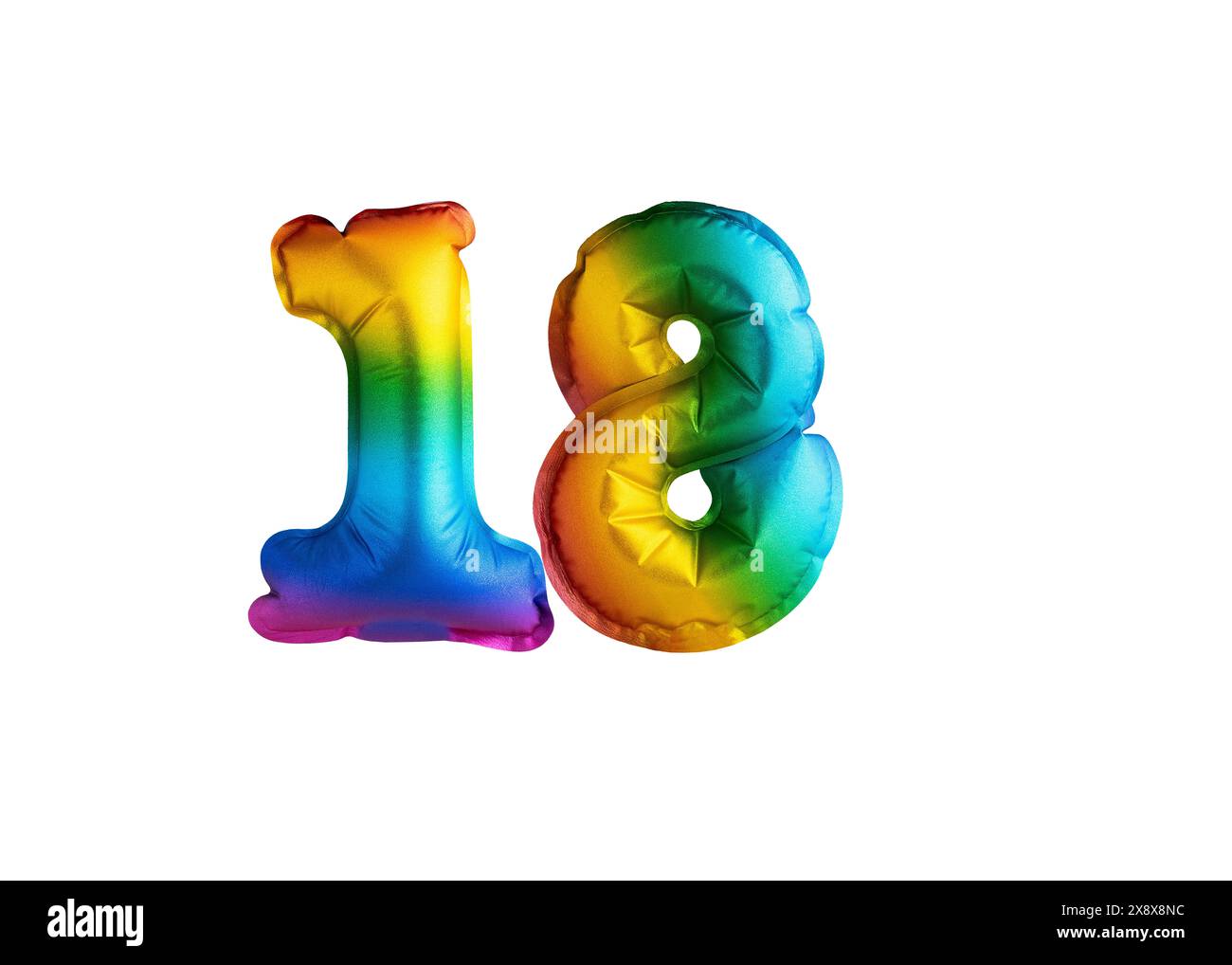 18 years - Multicolor balloon number 18 anniversary. Happy birthday ...