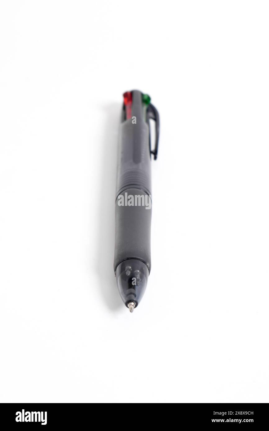 four color ballpoint pen isolated on white background. Pen with four ...