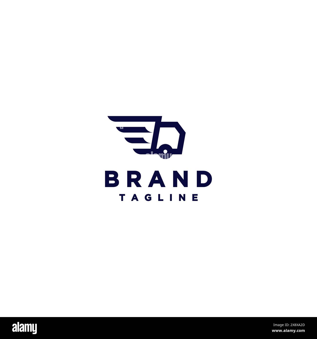 Delivery Truck Icon With Accent Wings. Winged Delivery Truck Logo ...