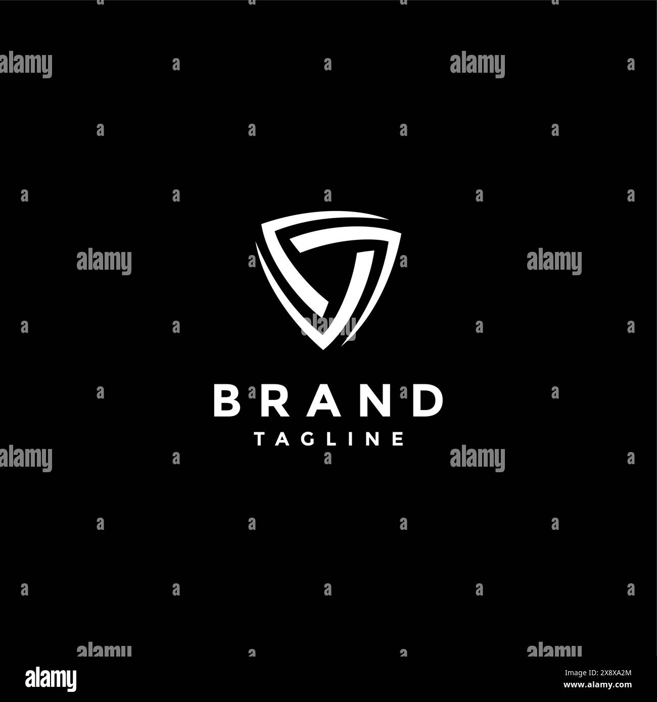 Three Lines Rotate to Form a Triangle. Shield Icon Of Three Gathered ...