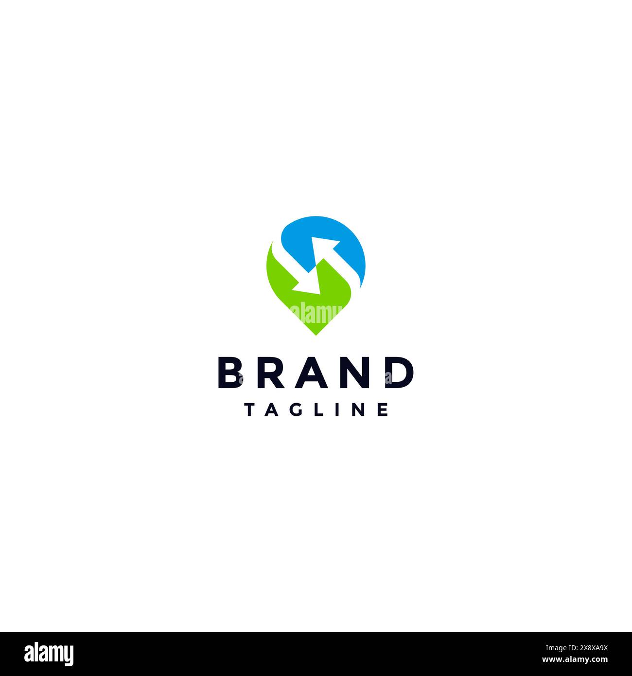 Two Arrows Rotating inside Pin Icon. Two Arrows inside Pin Icon Logo ...