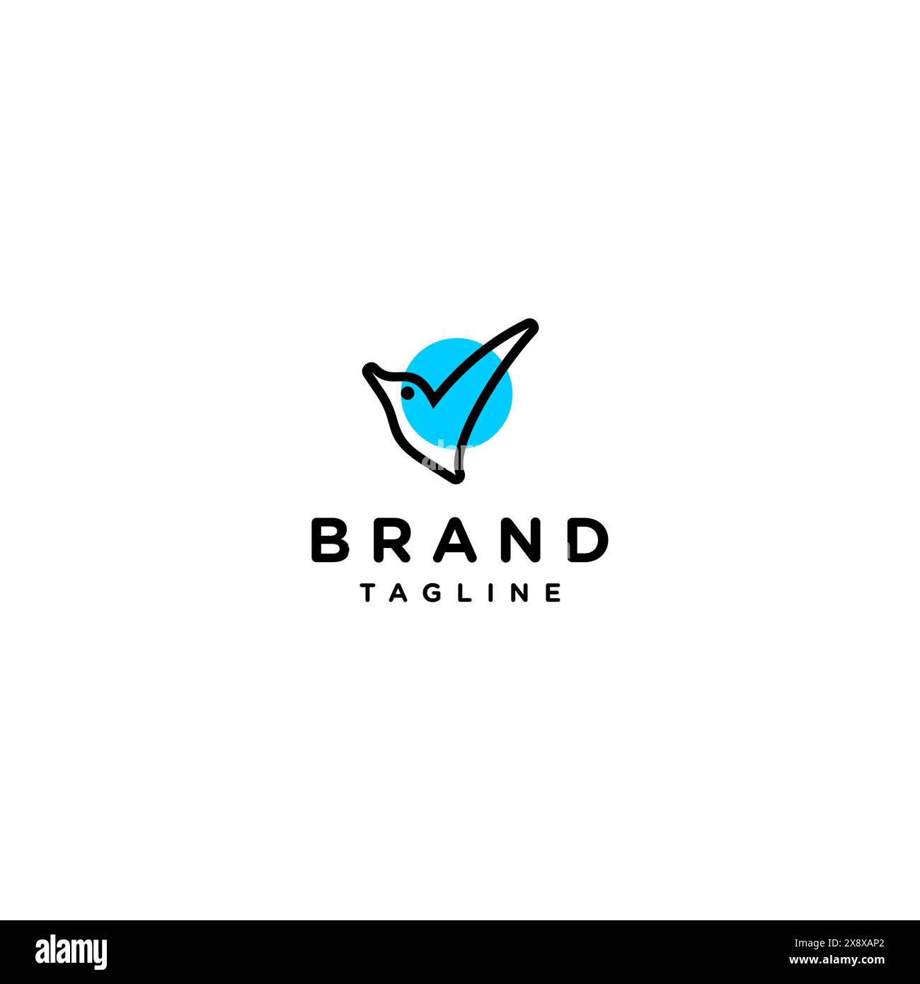Simple Outline Bird Shaped Checklist Logo Design. Logo Template About ...