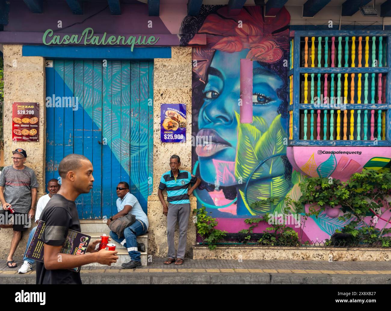 Murals in the Getsemani neighborhood of Cartagena illustrate the Afro ...