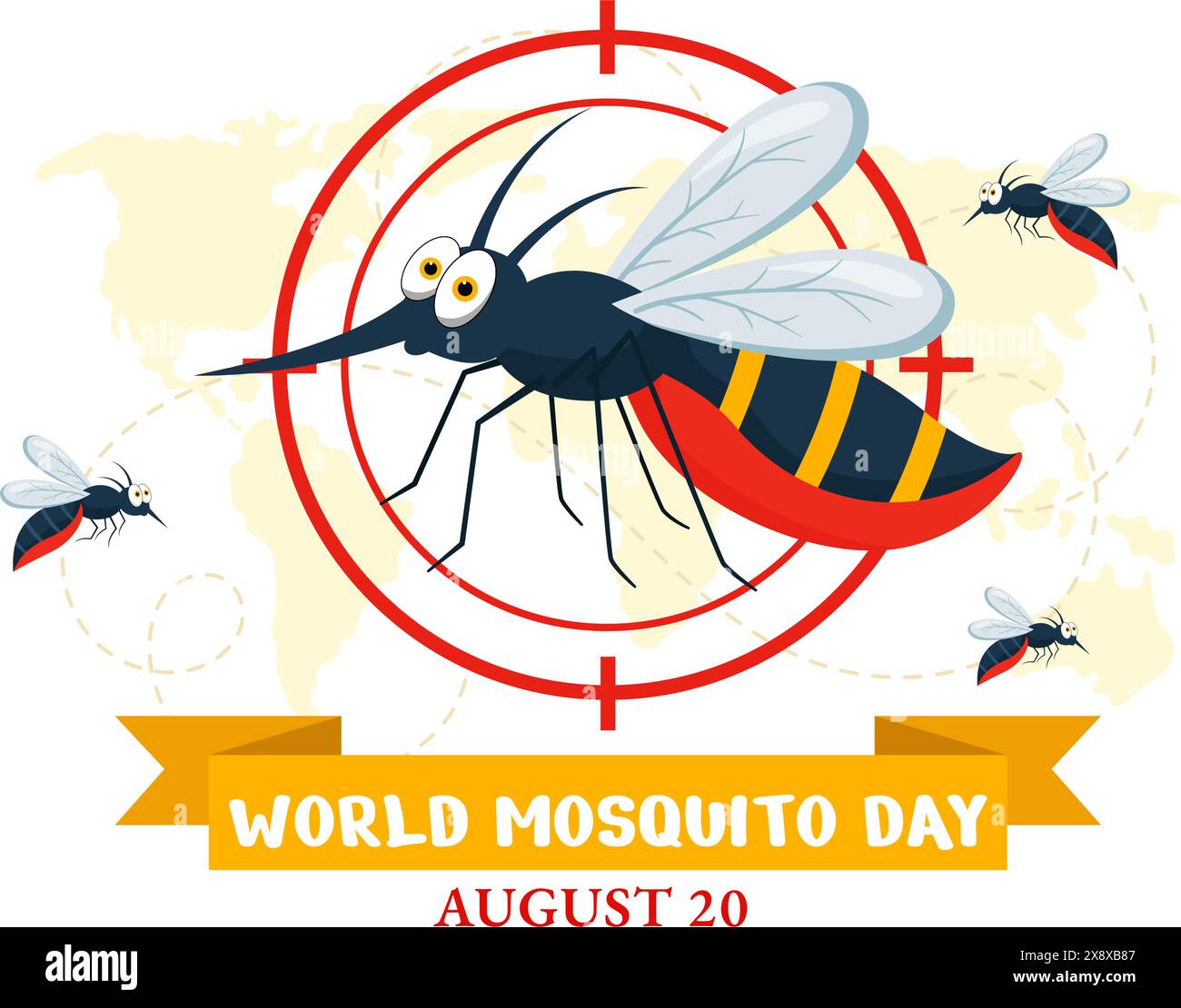 World Mosquito Day Vector Illustration on August 20th featuring a Midge ...