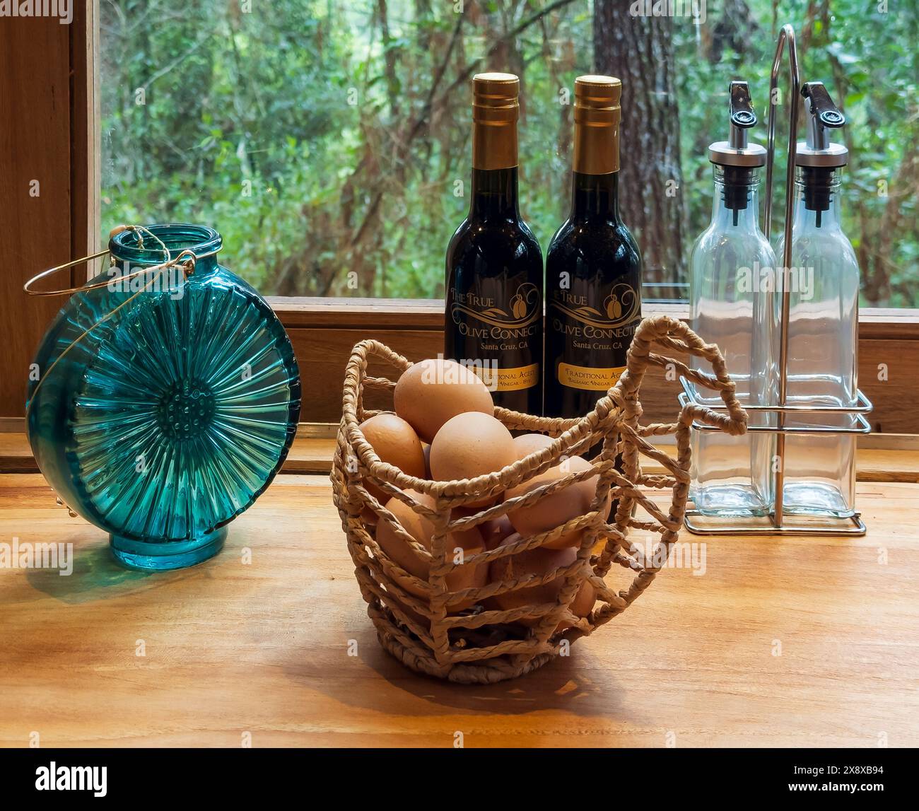 Eggs in the kitchen of a custom built wooden tree house in Santa Elena ...