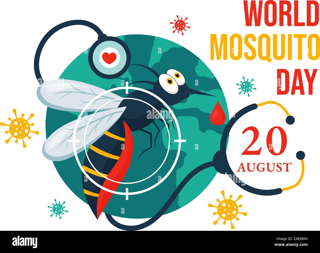 World Mosquito Day Vector Illustration on August 20th featuring a Midge ...