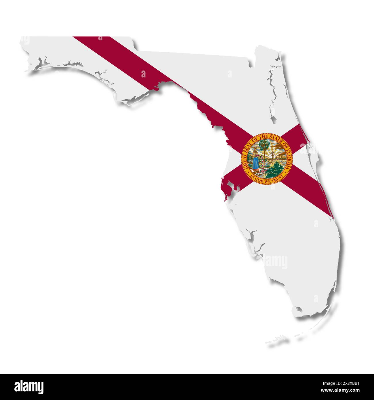 Florida State Flag Map with clipping path Stock Photo - Alamy