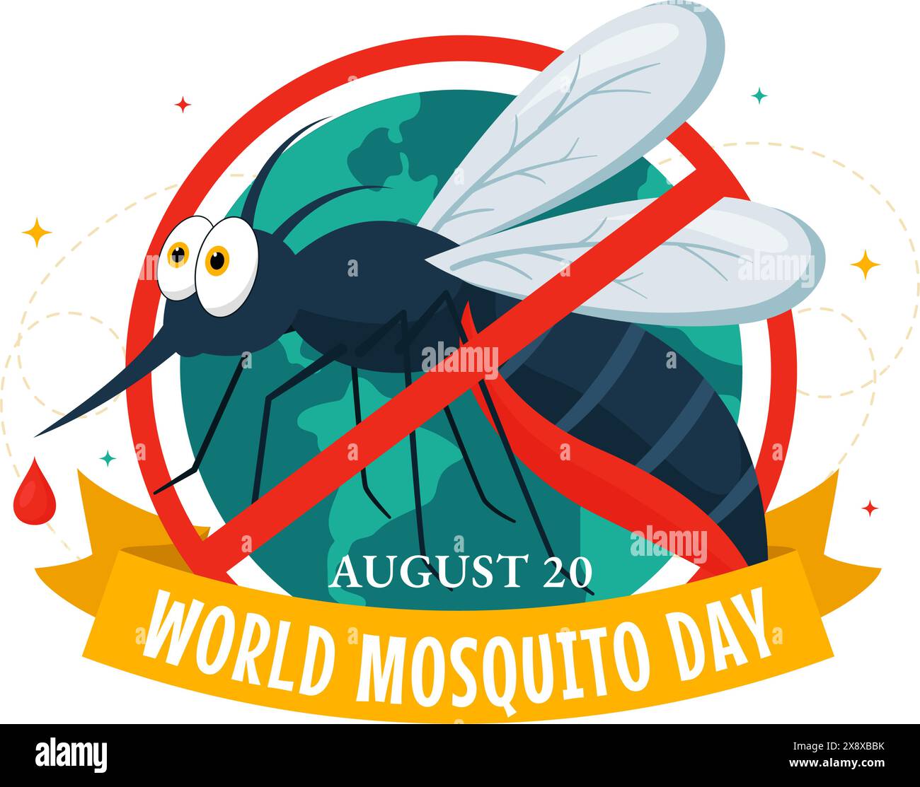 World Mosquito Day Vector Illustration on August 20th featuring a Midge ...