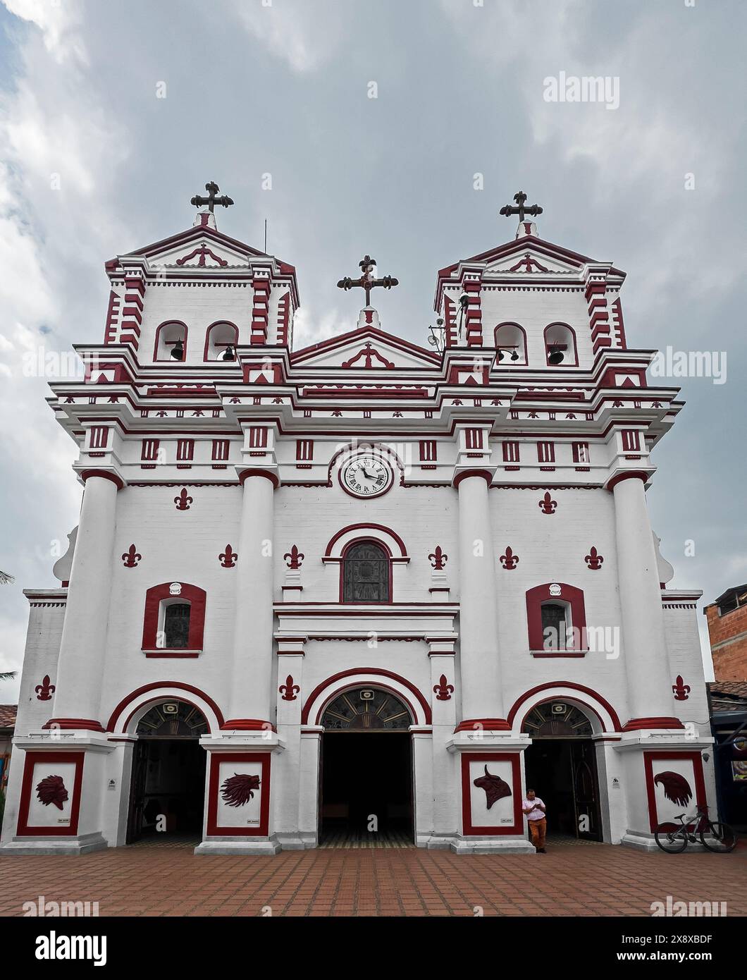 Stained glass window in the Catholic church Nuestra Senora de Carmen in ...