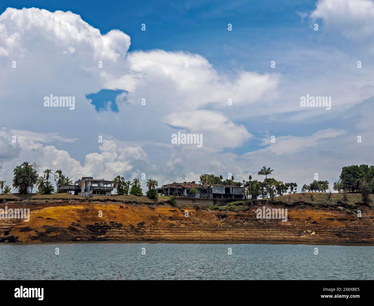 Burned out Pablo Escobar cartel house on the shores of El Penol also ...