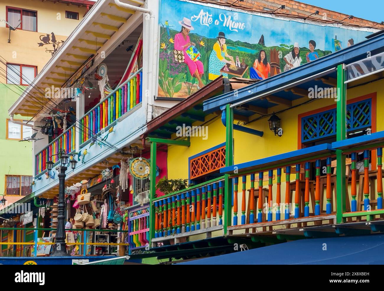 The town of Guatape is a small village painted colorfully anda big draw ...