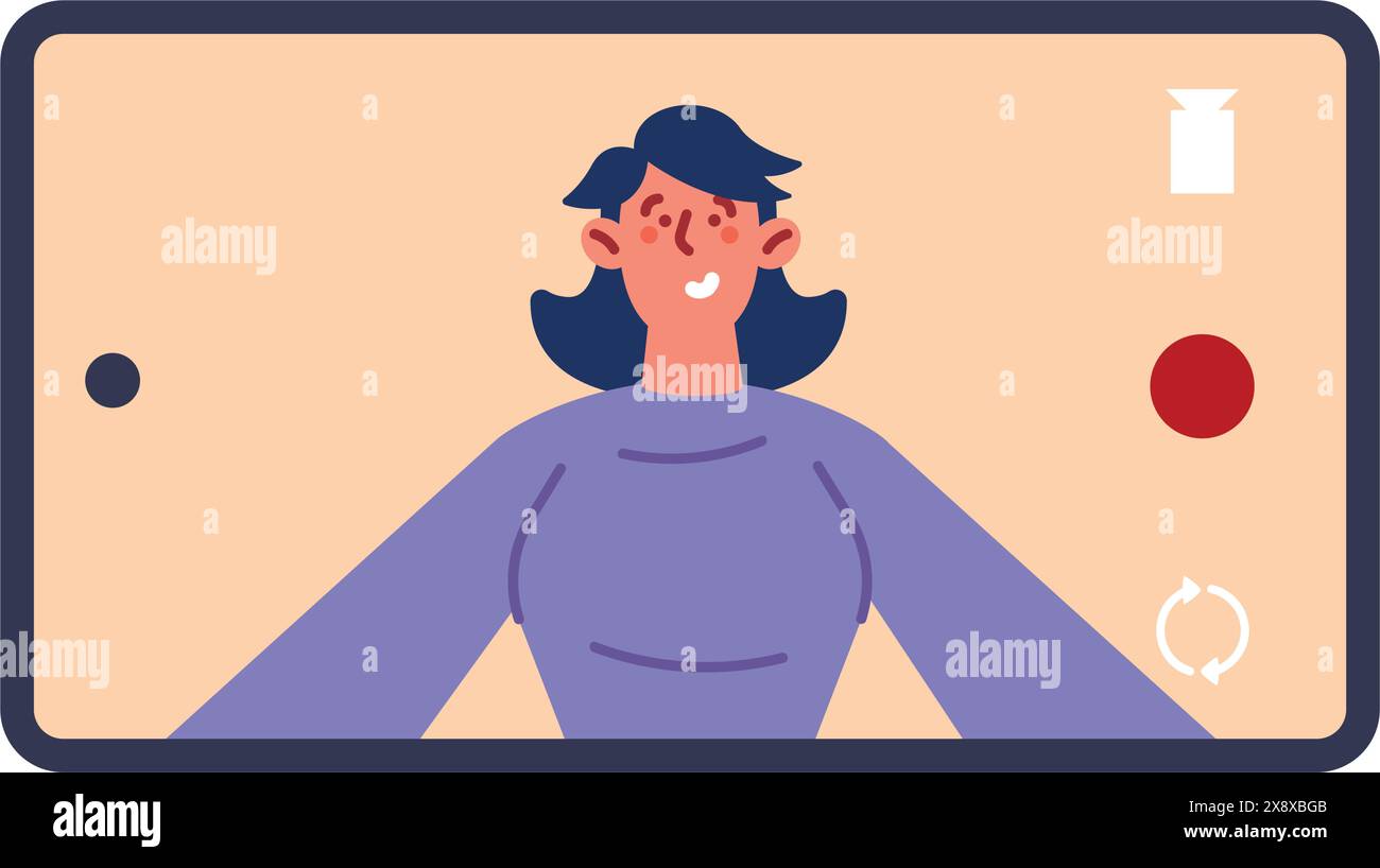 Woman selfie camera screen Cut Out Stock Images & Pictures - Alamy