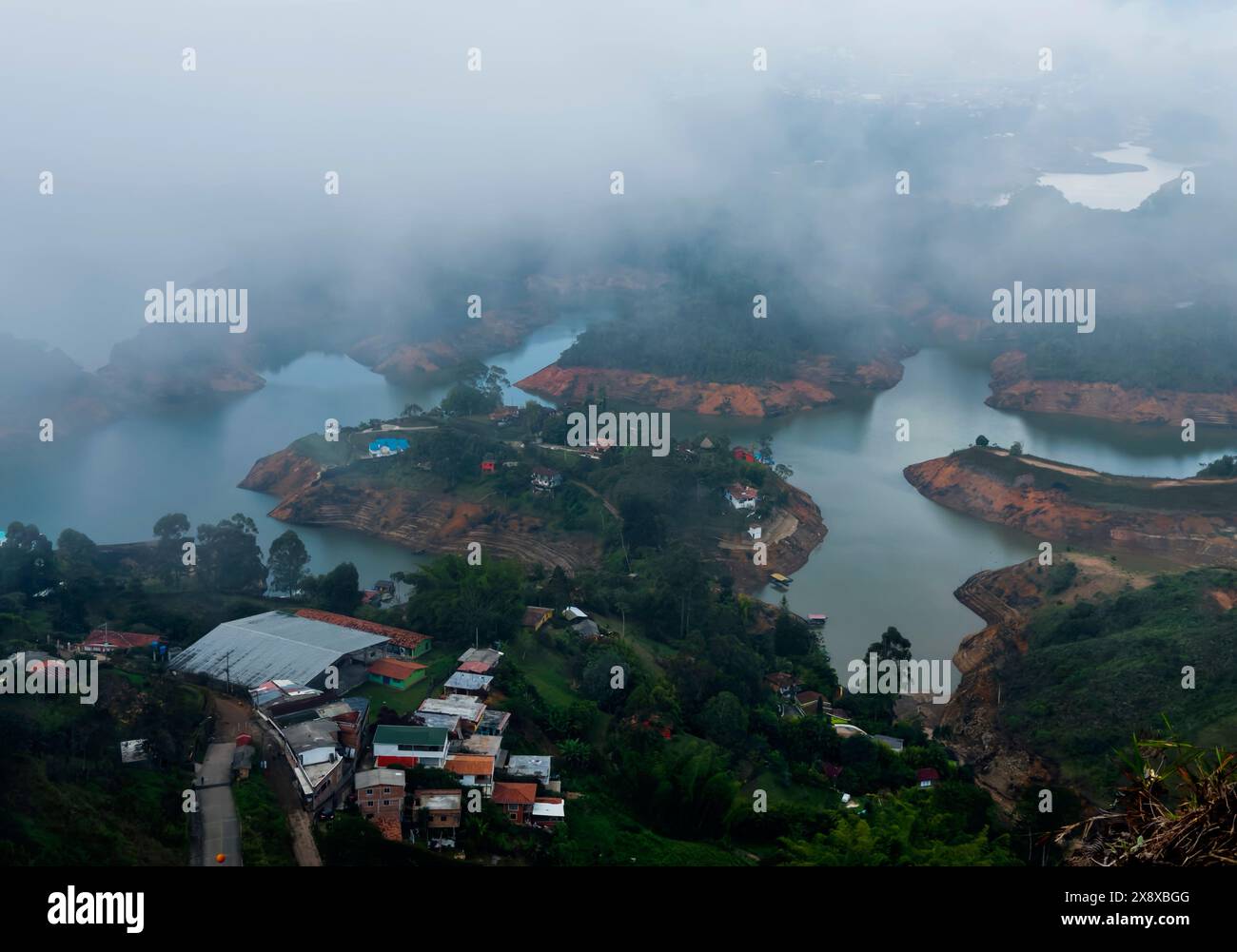 View from Guatape Rock which towers above El Penol also known as La ...