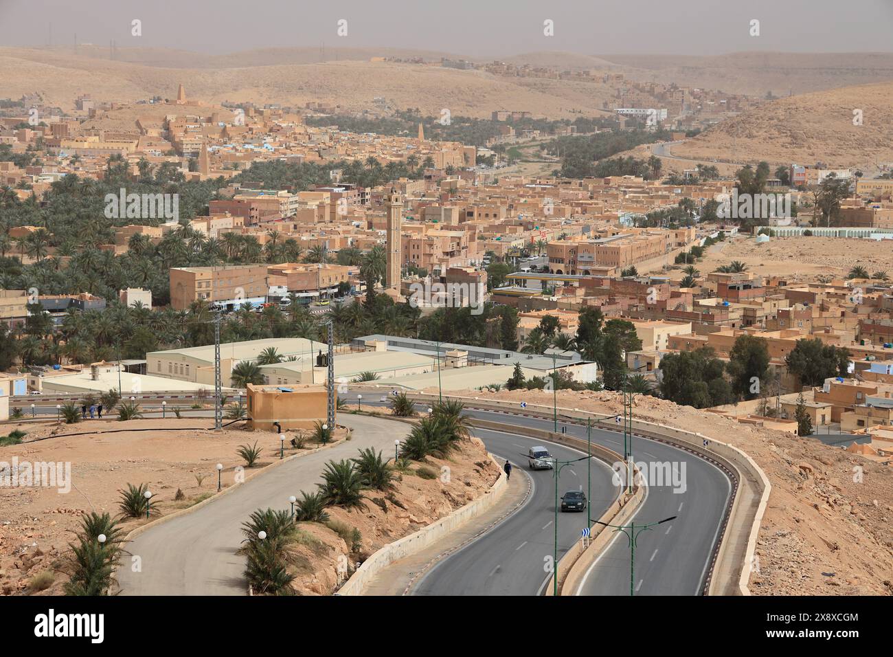 Trans-Sahar Highway N1 with town of Sidi Abaz and Ksar Bounoura in the ...