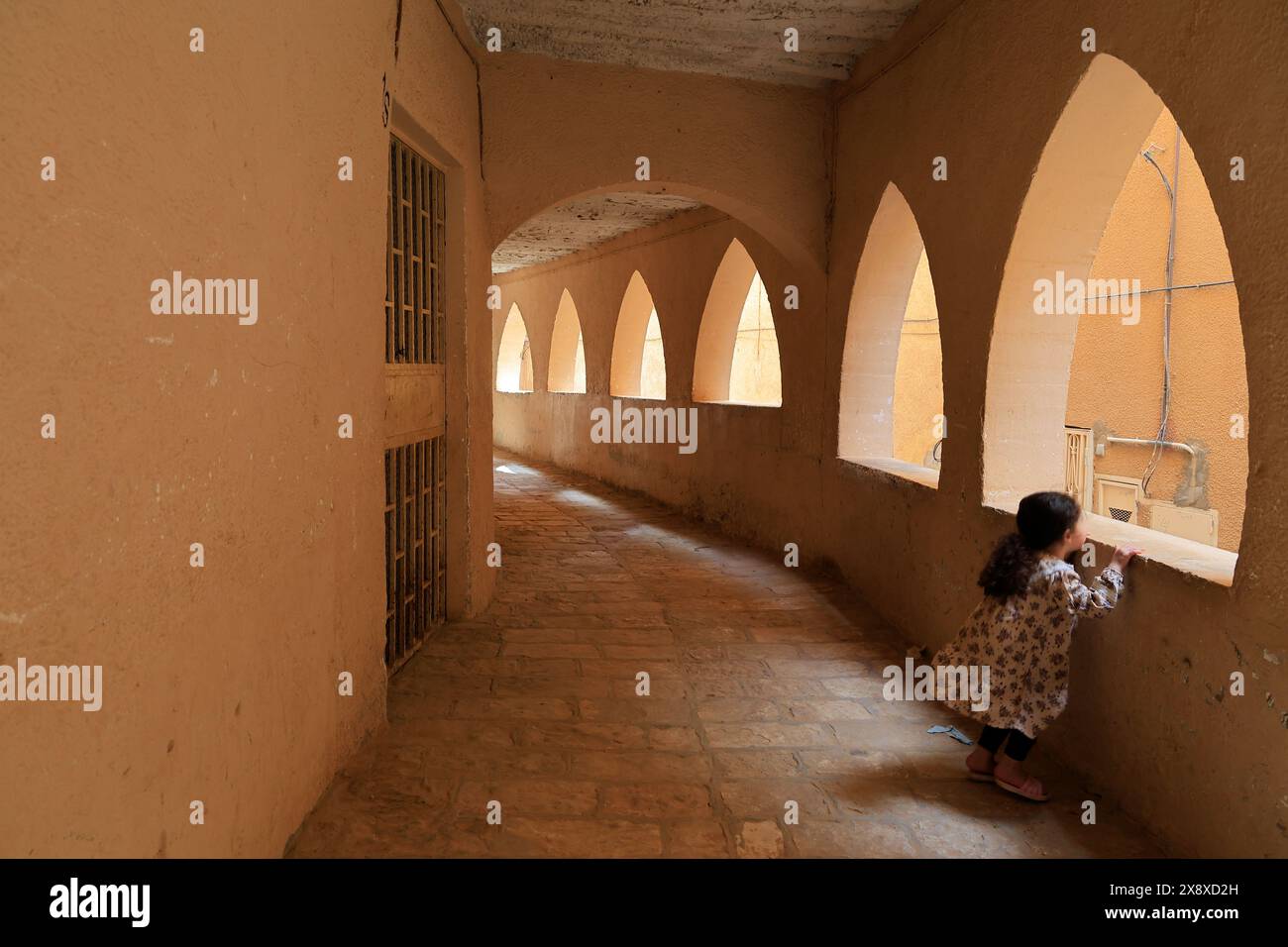 A covered walkway inside of Ghardaia,one of the five Ksars inhabited by Mozabite people in Mzab ...