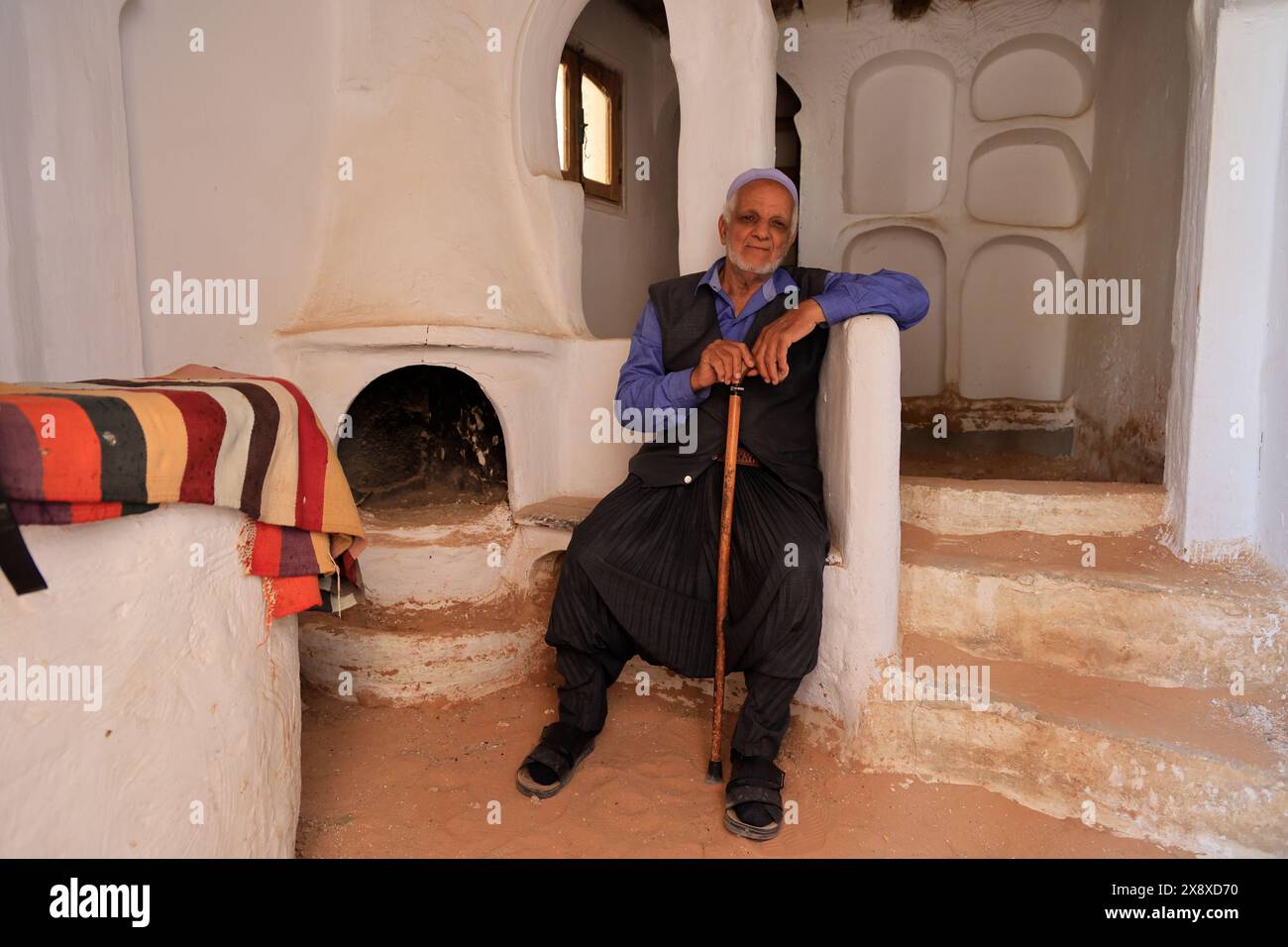 An old Mozabite man working as a tour guide in the Ksar El Atteuf the ...