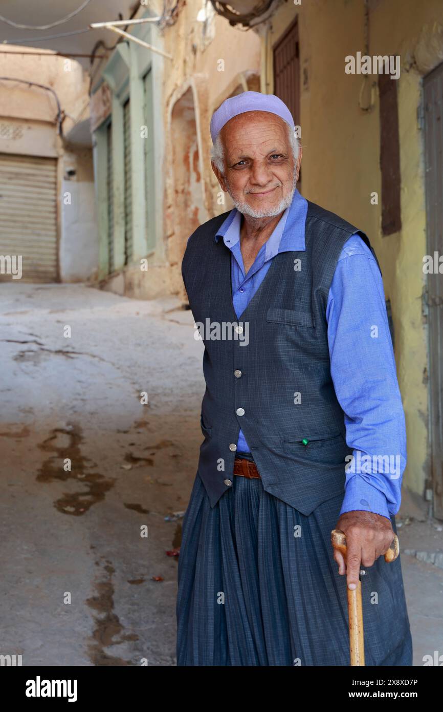 An old Mozabite man working as a tour guide in the Ksar El Atteuf the ...