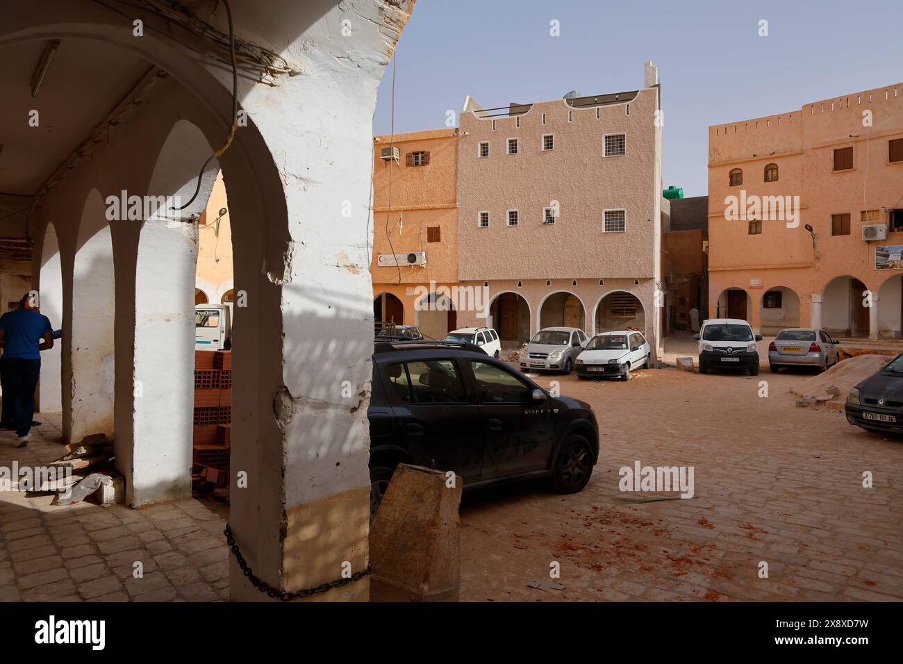 The market square surrounded by traditional dwellings in Ksar El Atteuf. El Atteuf is one of the ...
