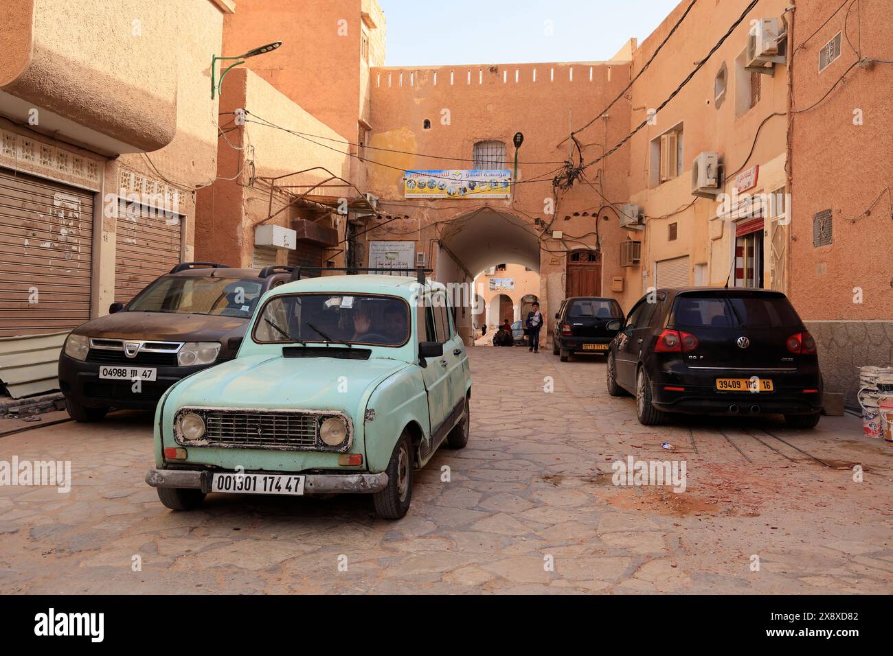 The market square surrounded by traditional dwellings in Ksar El Atteuf ...