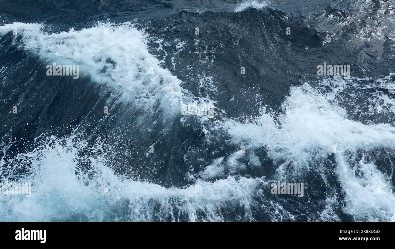 Beautiful waves from moving boat. Clip. Splashes of waves from moving ...