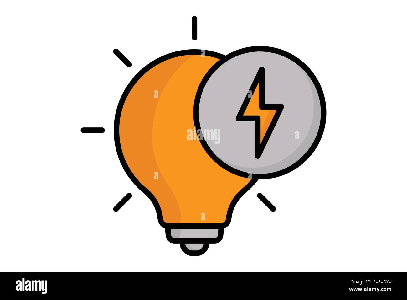 Electricity icon. light bulb with energy. icon related to utilities ...
