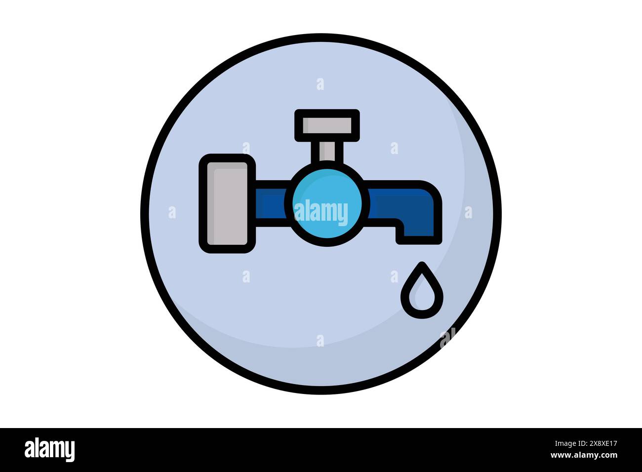 Water supply icon. water faucet. icon related to utilities. colored ...