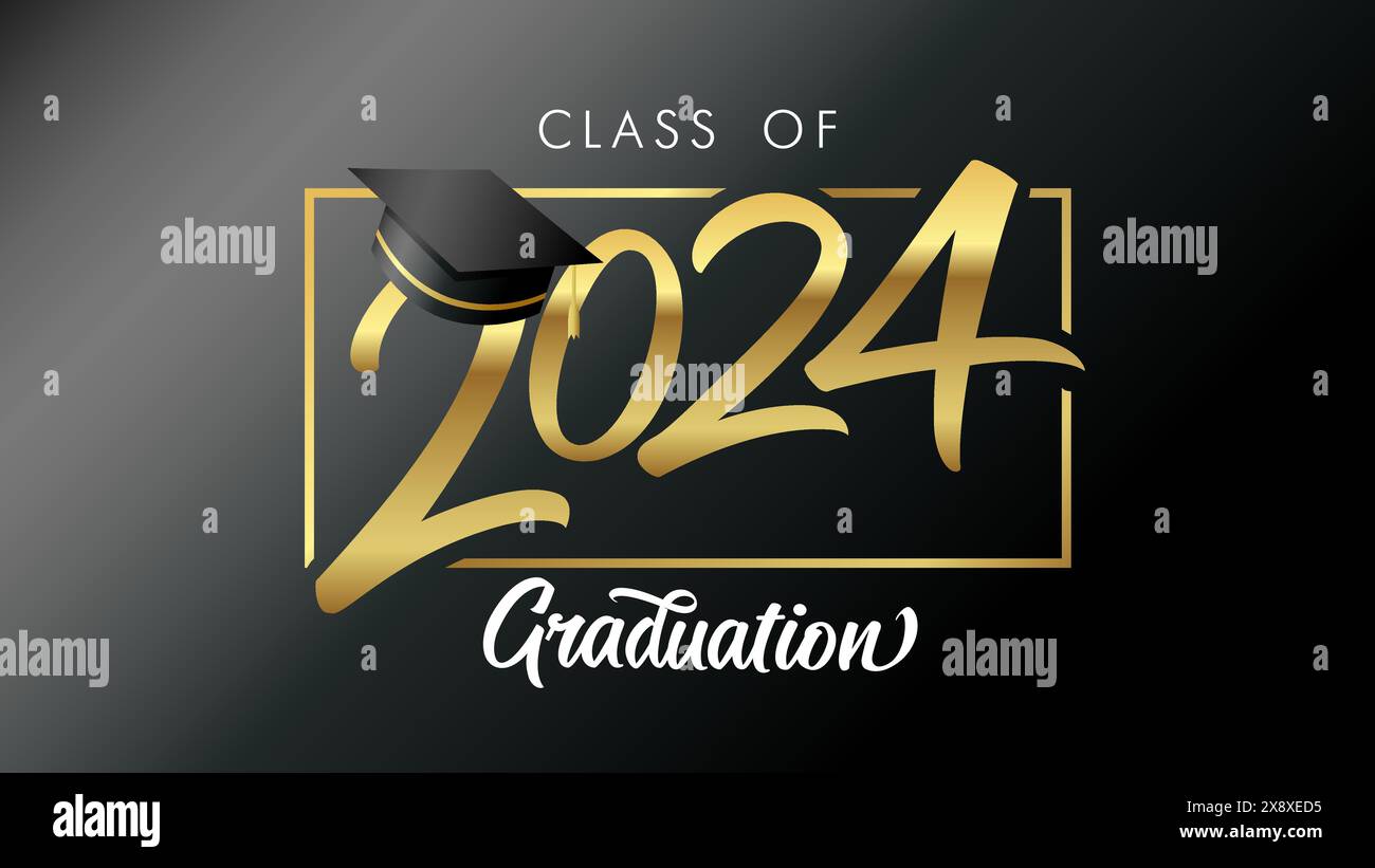Class of 2024 Congratulation golden luxury calligraphy web slide ...