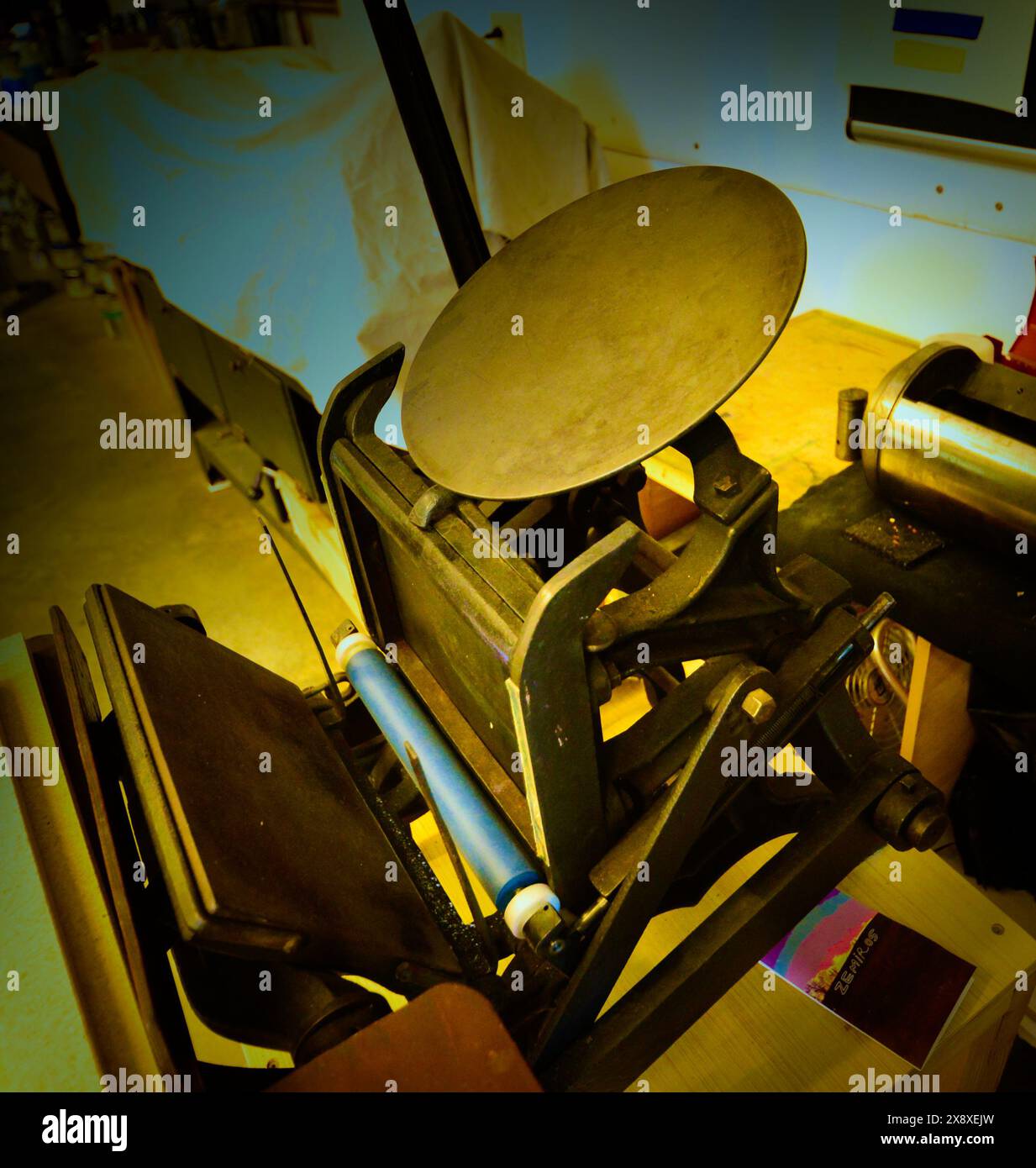 Antique, vintage printing press equipment, once used to produce ...