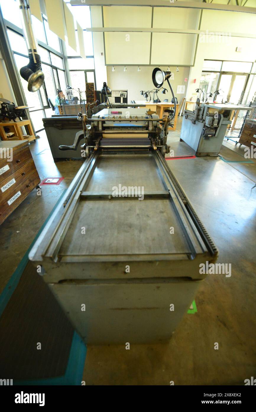 Antique, vintage printing press equipment, once used to produce ...