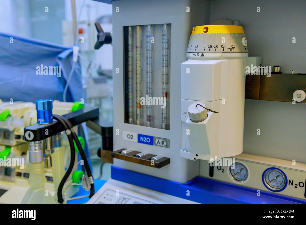 In an operating room, doctor performed surgery using surgical equipment ...