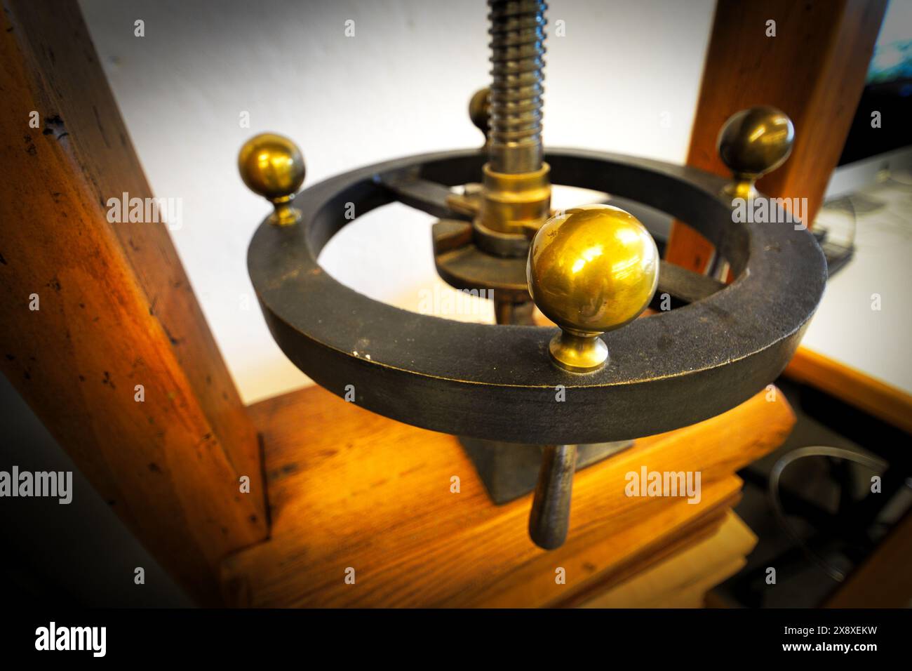 Antique, vintage printing press equipment, once used to produce ...