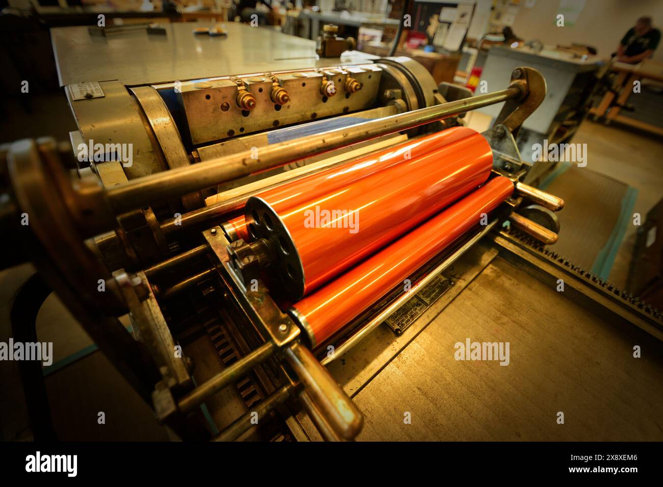 Antique, vintage printing press equipment, once used to produce ...