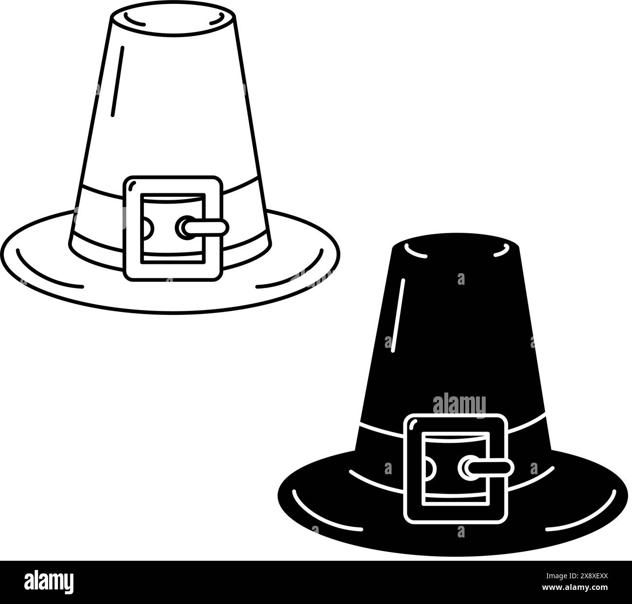 Pilgrim Hat Traditional Thanksgiving symbol Logo Icon design concept in ...