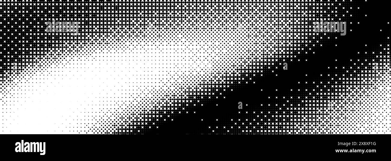 Bitmap grunge gradient texture. Black and white pixelated dither ...