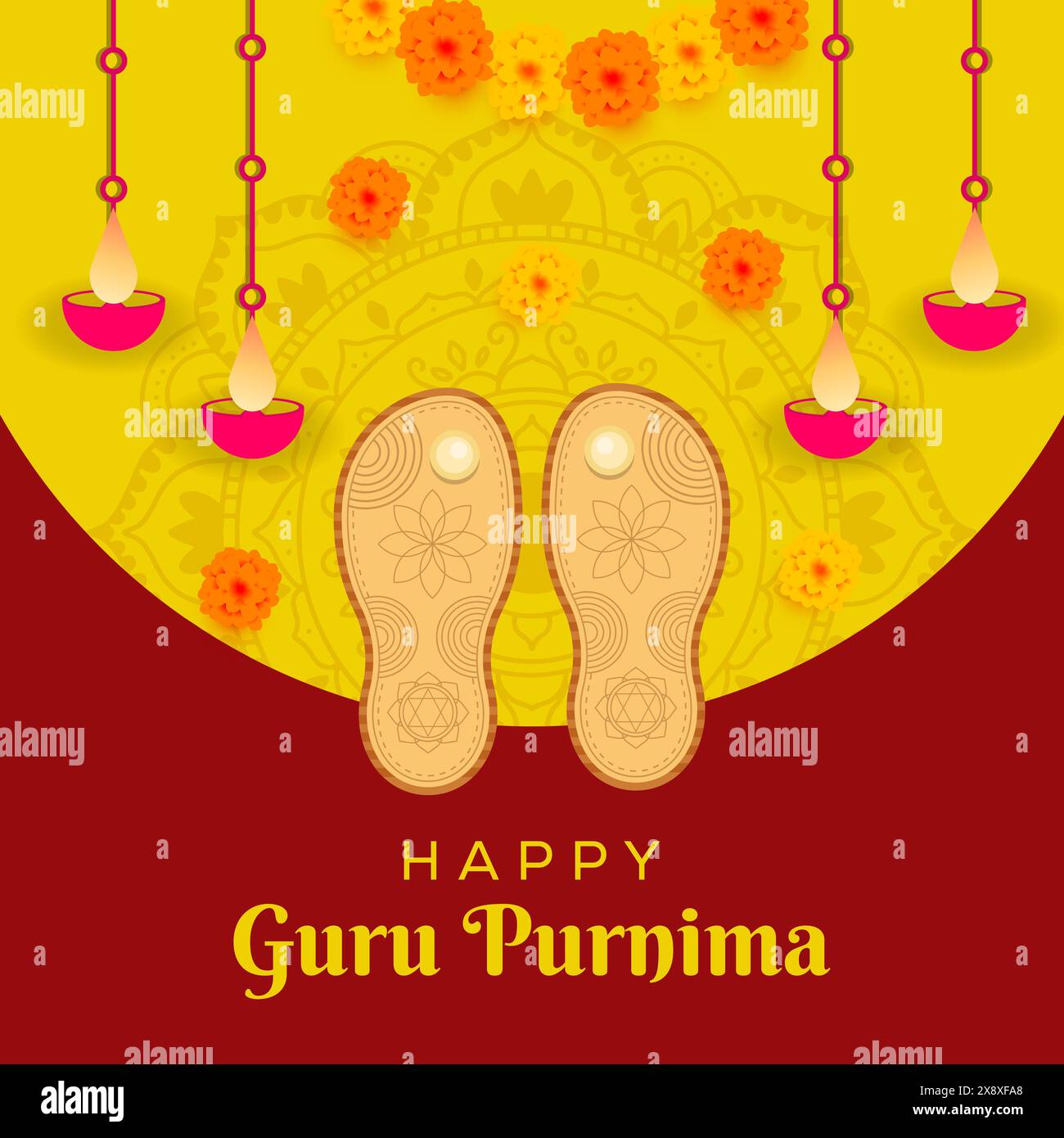 happy guru purnima greeting post and social media post Stock Vector ...