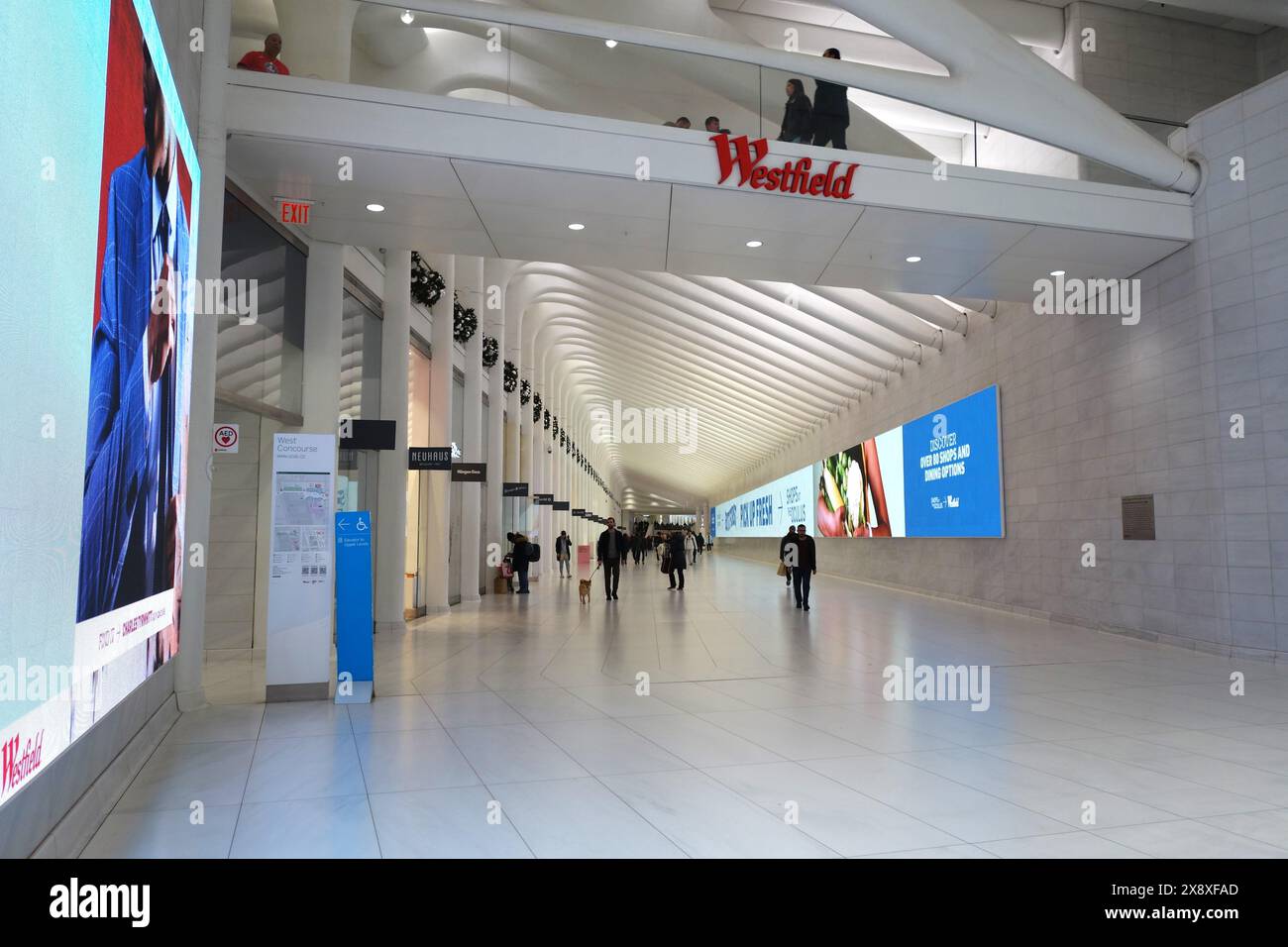 Inside Westfield Mall, walkway from Oculus (World Trade Center) to ...