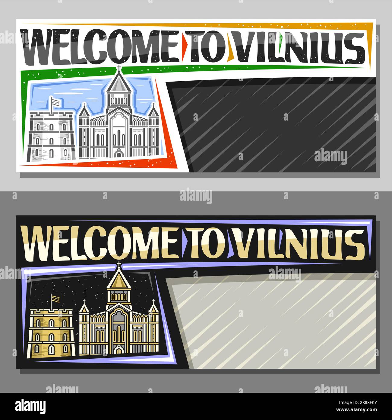Vilnius lithuania skyline Stock Vector Images - Alamy