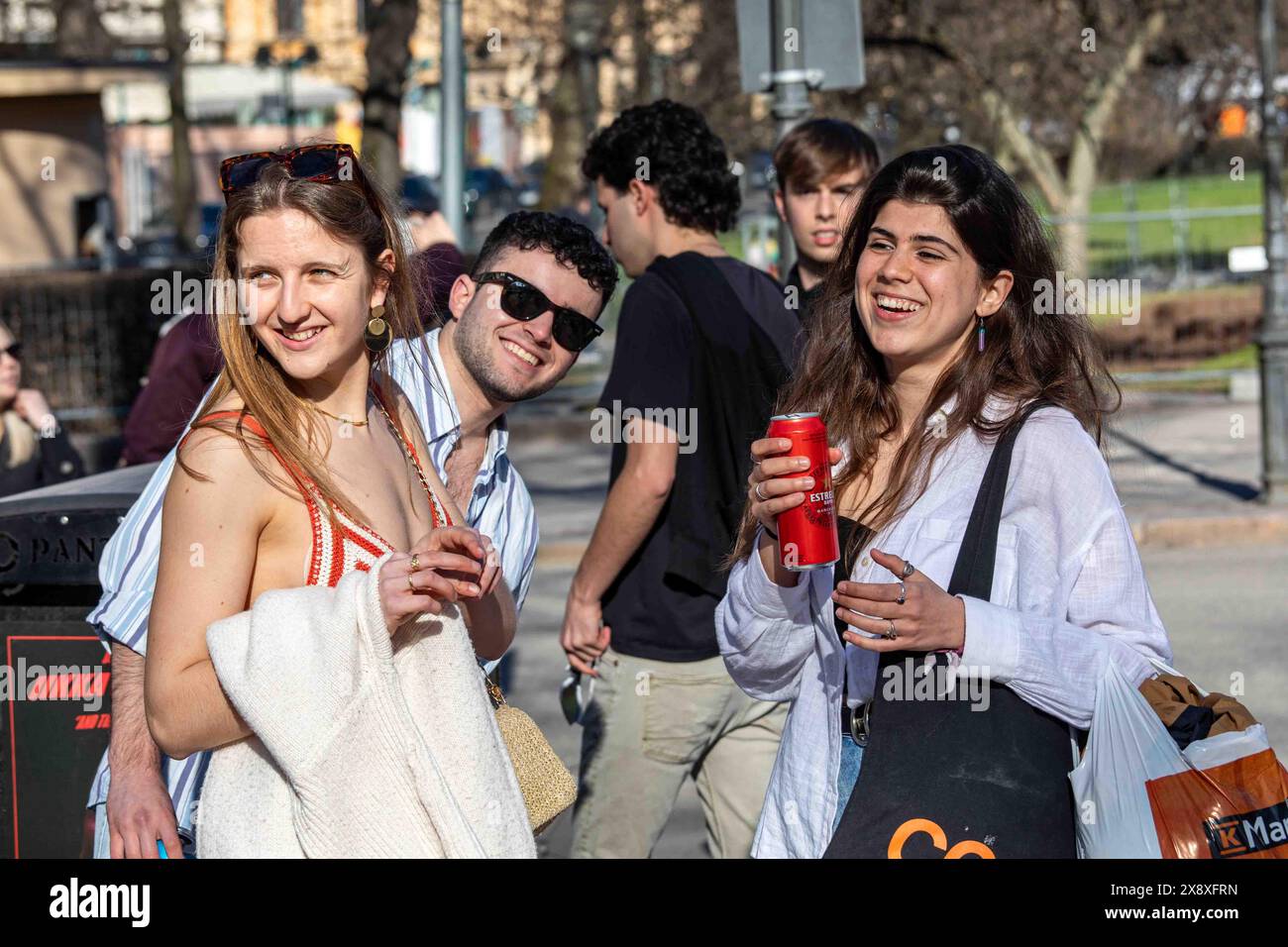 Young people celebrating May Day Eve in Esplanade Park of Helsinki ...