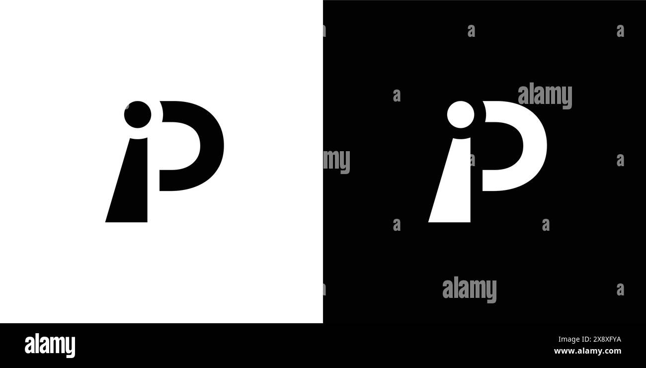 Modern and Unique letter IP initials logo design Stock Vector Image ...