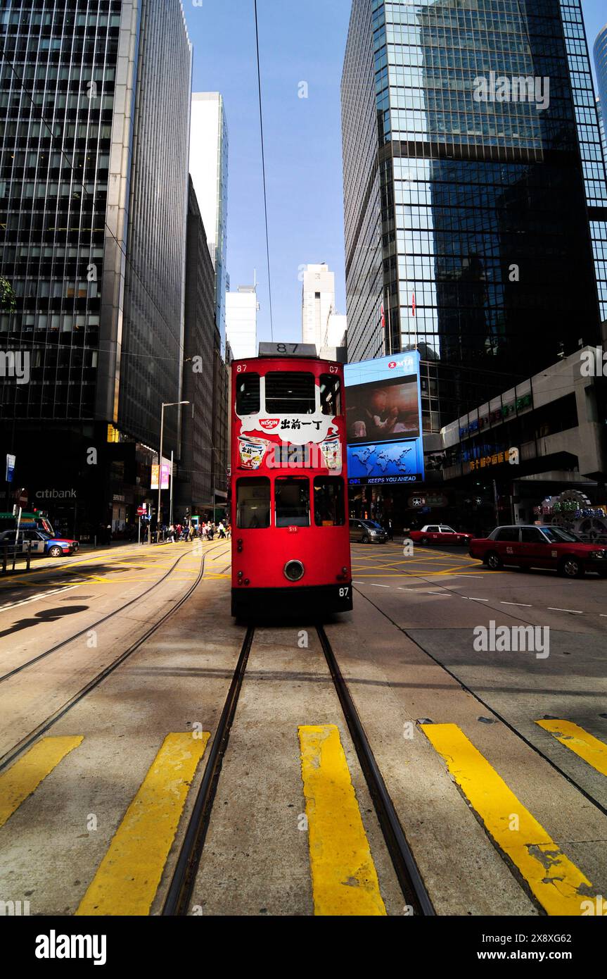 The tram in HK Island Stock Photo - Alamy