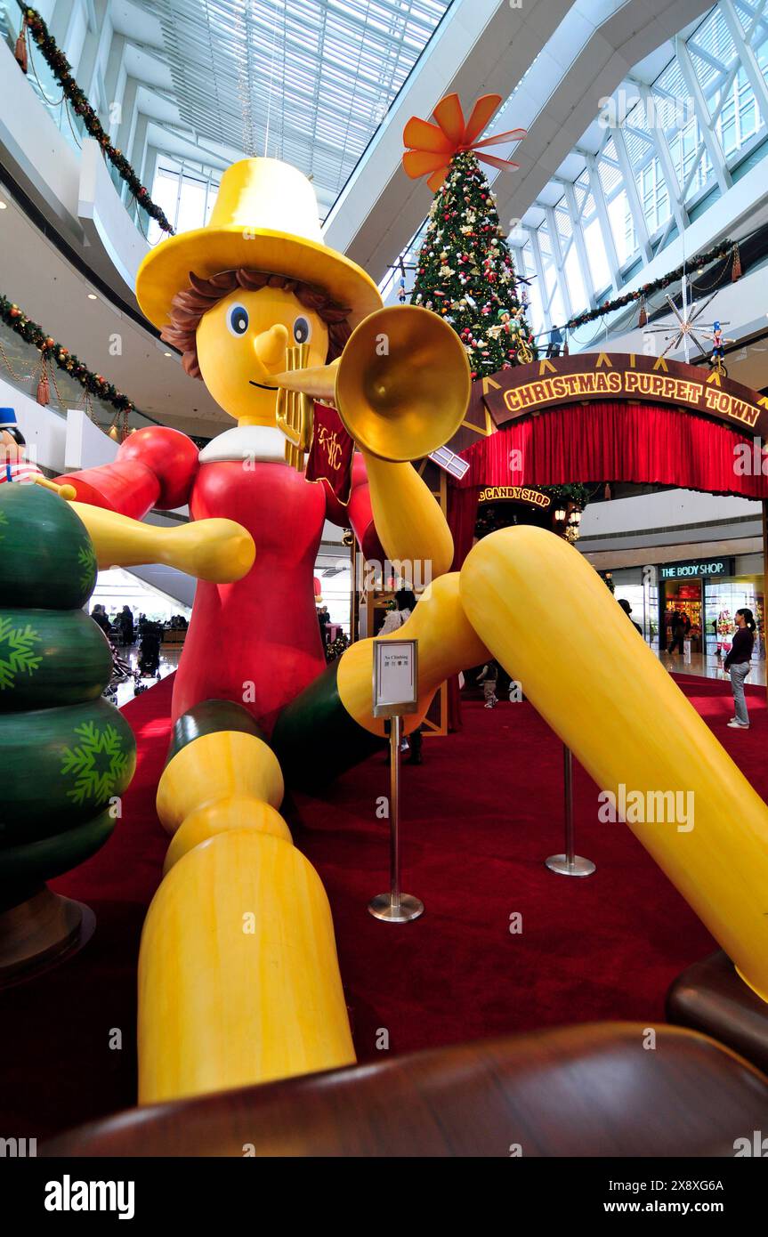 Christmas puppet town display at the IFC mall in Hong Kong Stock Photo ...